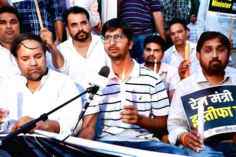 Indian Youth Congress Members Participate In A Candle March In Memory