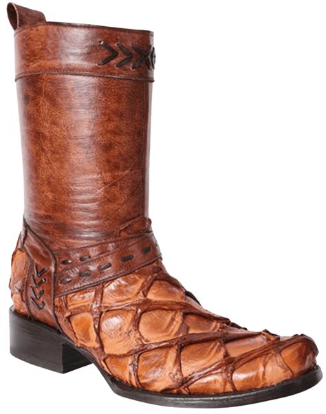 Honey Square Toe Pirarucu Leather Hudson Boot — Rodeo Durango Intl