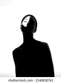 Black White Art Fashion Surrealistic Portrait Stock Photo 1022405167