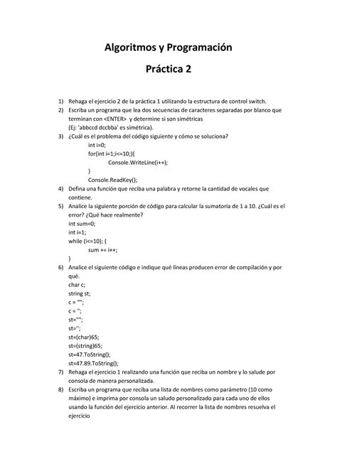 Practica 2 Gaby Algoritmos Y Programación Práctica 2 Rehaga El Ejercicio 2 De La Práctica 1