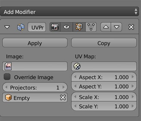 Why Is This Image Not Staying In Place When Using The UV Project Modifier Blender Stack Exchange