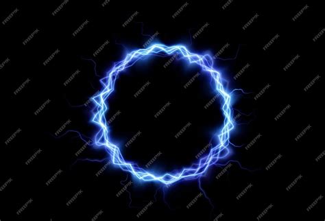 Premium Vector Light Circle Blue Lightning Png Ring Of Fire Light