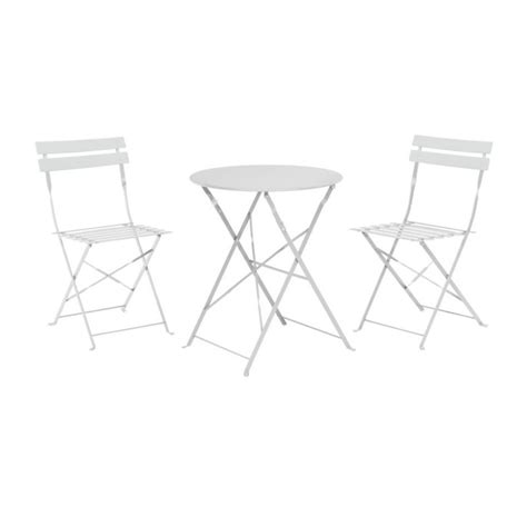 ავეჯის ნაკრები მაგიდა 2 სკამი ნაცრისფერი მეტალი Jysk