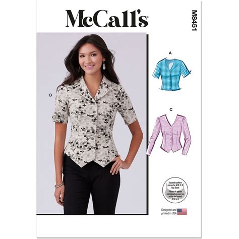 Misses Tops Mccalls Sewing Pattern 8451 Sew Essential