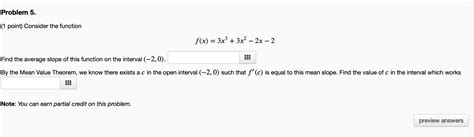 solved problem 5 1 point consider the function f x