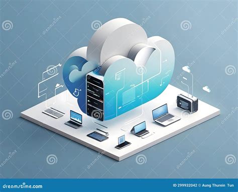 Navigating The Remote Data Storage In Future Stock Illustration Illustration Of Future System