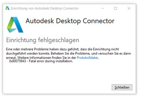 Solved Desktop Connector Install Error Autodesk Community