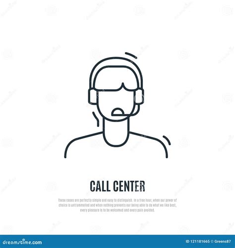 Customer Service Icon Operator Of Contact Centre With Headphone Stock Vector Illustration Of