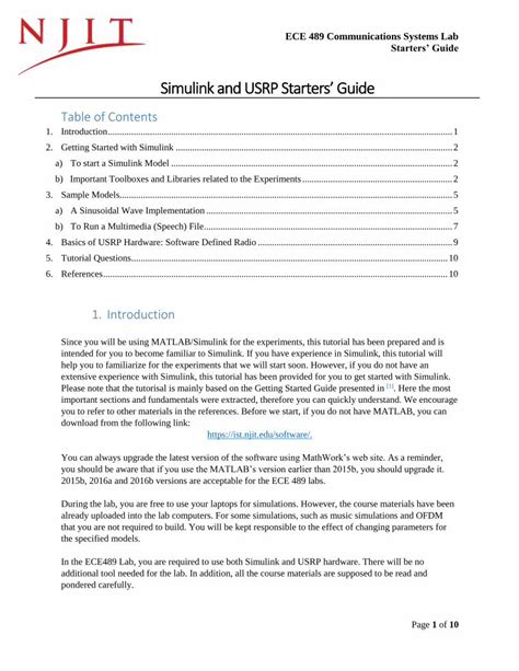 PDF Simulink And USRP Starters Guide New Jersey Institute Ecelabs Njit Edu Ece V