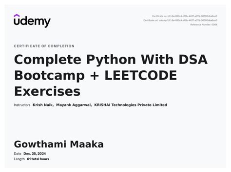 Maka Gowthami On Linkedin Complete Python With Dsa Bootcamp Leetcode