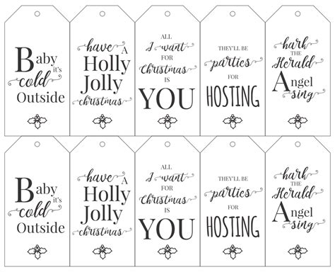 10 Best Black And White Printable Christmas Gift Tags PDF For Free At