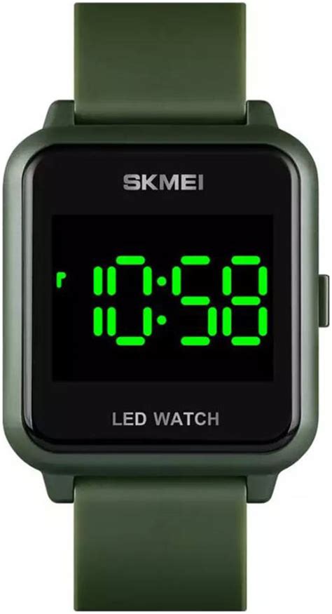 Skmei Digital Wristband Watch Lcd Display Silicone Rubber Led Touch Screen Water Resistant