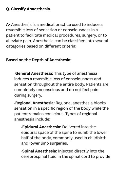 Solution Classify Anaesthesia Studypool