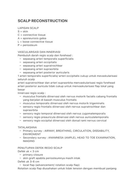 Scalp Reconstruction Pdf Ilmu Sosial Kajian Bahasa Asing