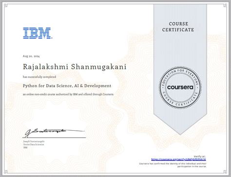 rajalakshmi shanmugakani on linkedin ibm coursera python
