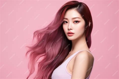 Premium Photo An Asian Beauty Woman Model Hair Color With Korean