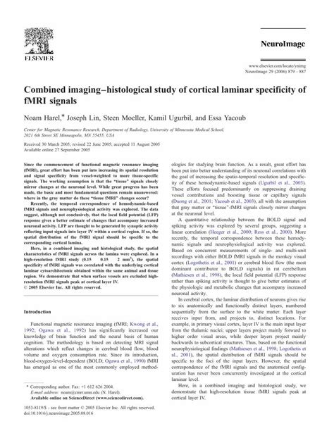 Pdf Combined Imaginghistological Study Of Cortical Laminar
