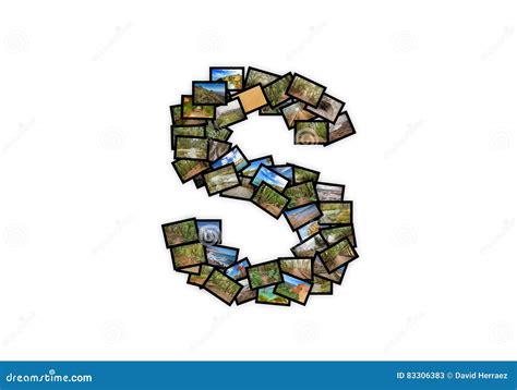 Letter S Uppercase Font Shape Alphabet Collage Stock Illustration