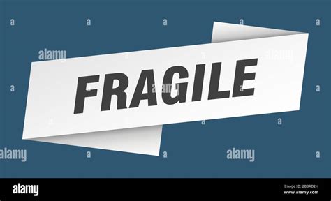 Fragile Banner Template Fragile Ribbon Label Sign Stock Vector Image