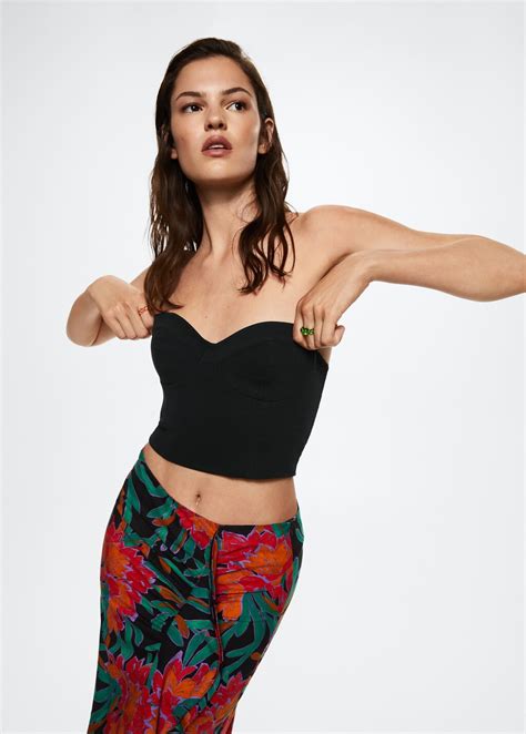 Corset Style Top Women Mango Taiwan Area
