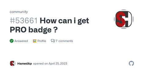 How Can I Get Pro Badge · Community · Discussion 53661 · Github