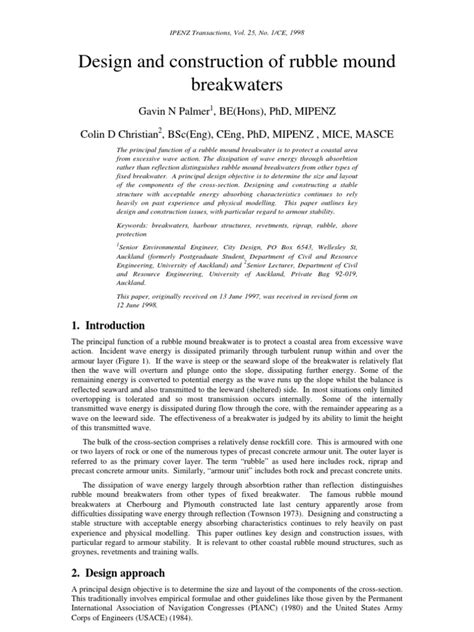 Design And Construction Of Rubble Mound Breakwaters Pdf Concrete