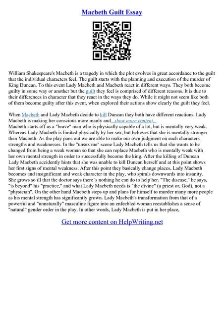 Macbeth Guilt Essay Pdf