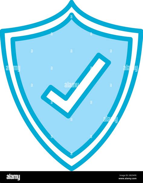 Isolated Check Mark Inside Shield Line And Fill Style Icon Vector Design Stock Vector Image