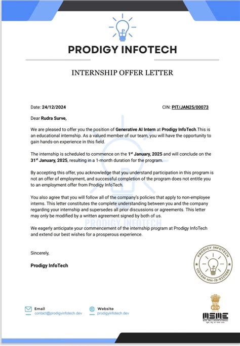 Internship Generativeai Prodigyinfotech Growth Aiinnovation Rudra Surve