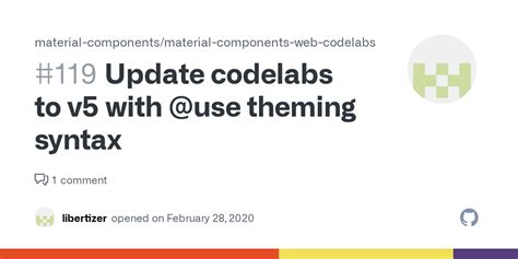 Update Codelabs To V5 With Use Theming Syntax · Issue 119 · Material