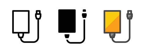 Multipurpose External Hard Disk Vector Icon In Outline Glyph Filled