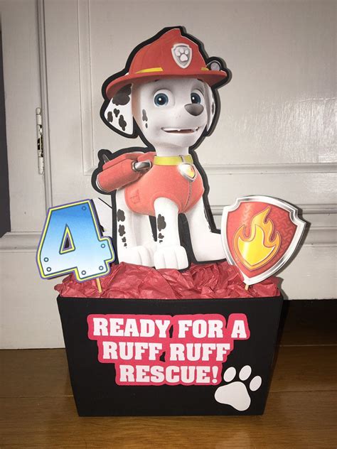 Paw Patrol Centerpieces Chase Party Decor Marshall Birthday Rubb