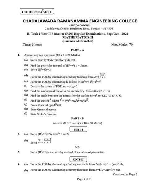 Cse Set I Pdf Partial Differential Equation Mathematical Analysis