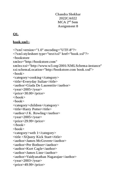 Assignment 8 Pdf Xml World Wide Web Consortium Standards