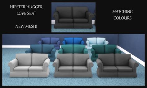 Mod The Sims Hipster Hugger Sofa Unlocked Matching Love Seat And