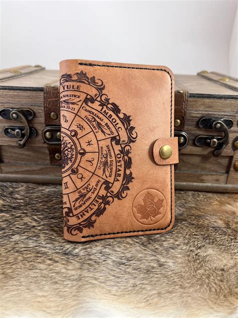 Leather Field Notebook Cover With Pen And Book Wheel Of The Etsy