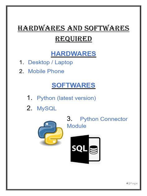 Hardwares And Softwares Required Pdf User Computing Computer
