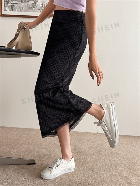 Dazy High Waist Plaid Print Skirt Shein Usa