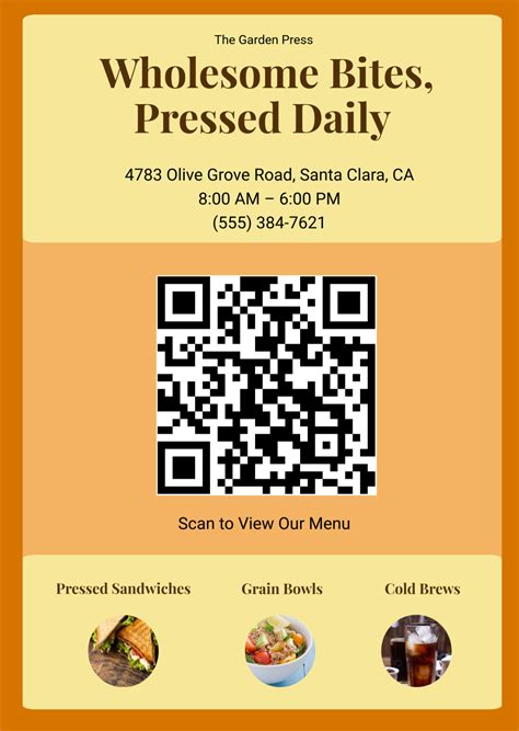 Free Classic Black QR Code Menu Template To Edit Online