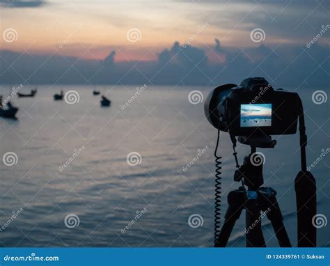 Camera Take A Boat To The Sea Landscape Stock Image Image Of Beautiful Dusk