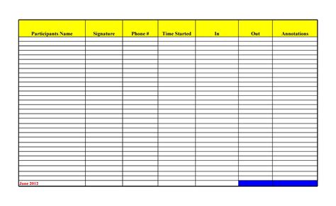 43 Free Printable Attendance Sheet Templates Templatelab 10360 Hot