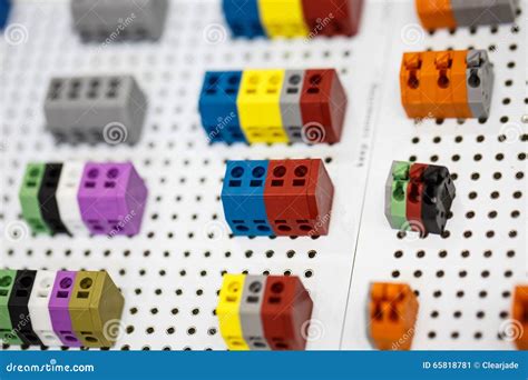 Different Electrical Connector Blocks Isolated Stock Image Image Of Green Binding