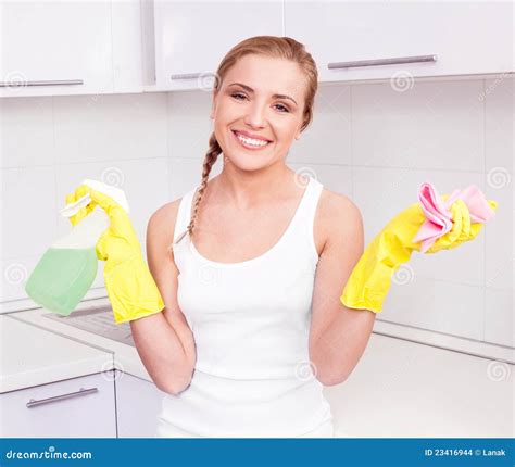 Housewife At Home Stock Photo Image Of Hygienic Attractive 23416944