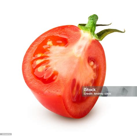 Tomato Slice Isolated On White Background Clipping Path Full Depth Of