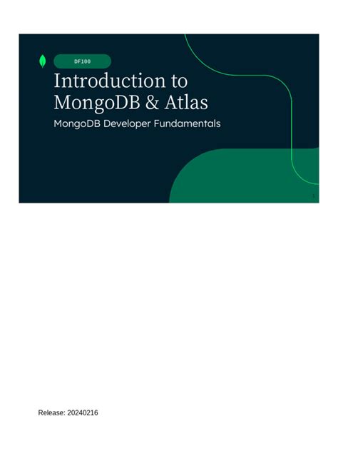 mongodb and atlas fundamentals guide pdf mongo db databases