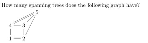 Solved How Many Spanning Trees Does The Following Graph