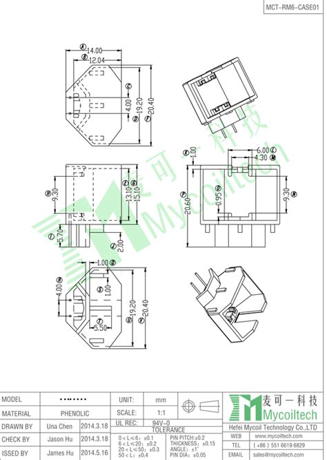 Bobbins Rm6 Transformer Case Phenolic Material With 2 Pin Factory Sale