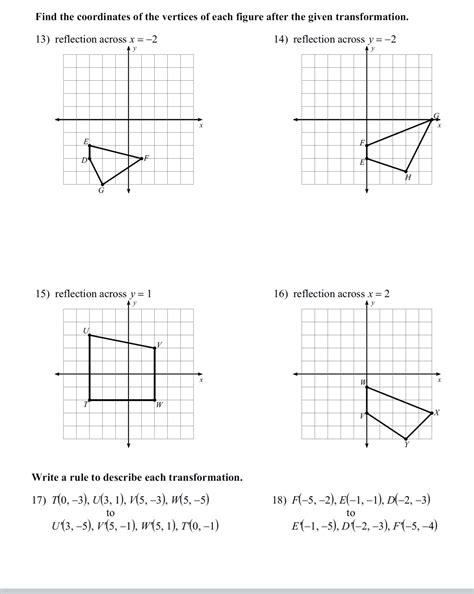 Find The Coordinates Of The Vertices Of Each Figure