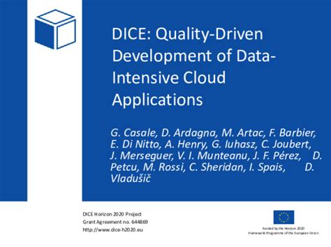Pdf Dice Quality Driven Development Of Data Intensive Cloud Applications