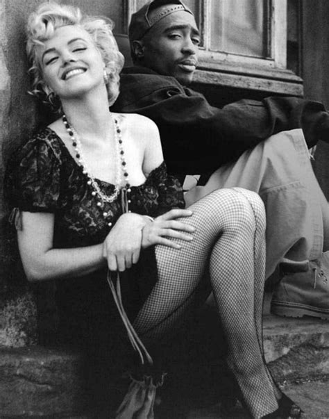 Marilyn Monroe And Tupac Shakur Black And White Pin Up Print Etsy
